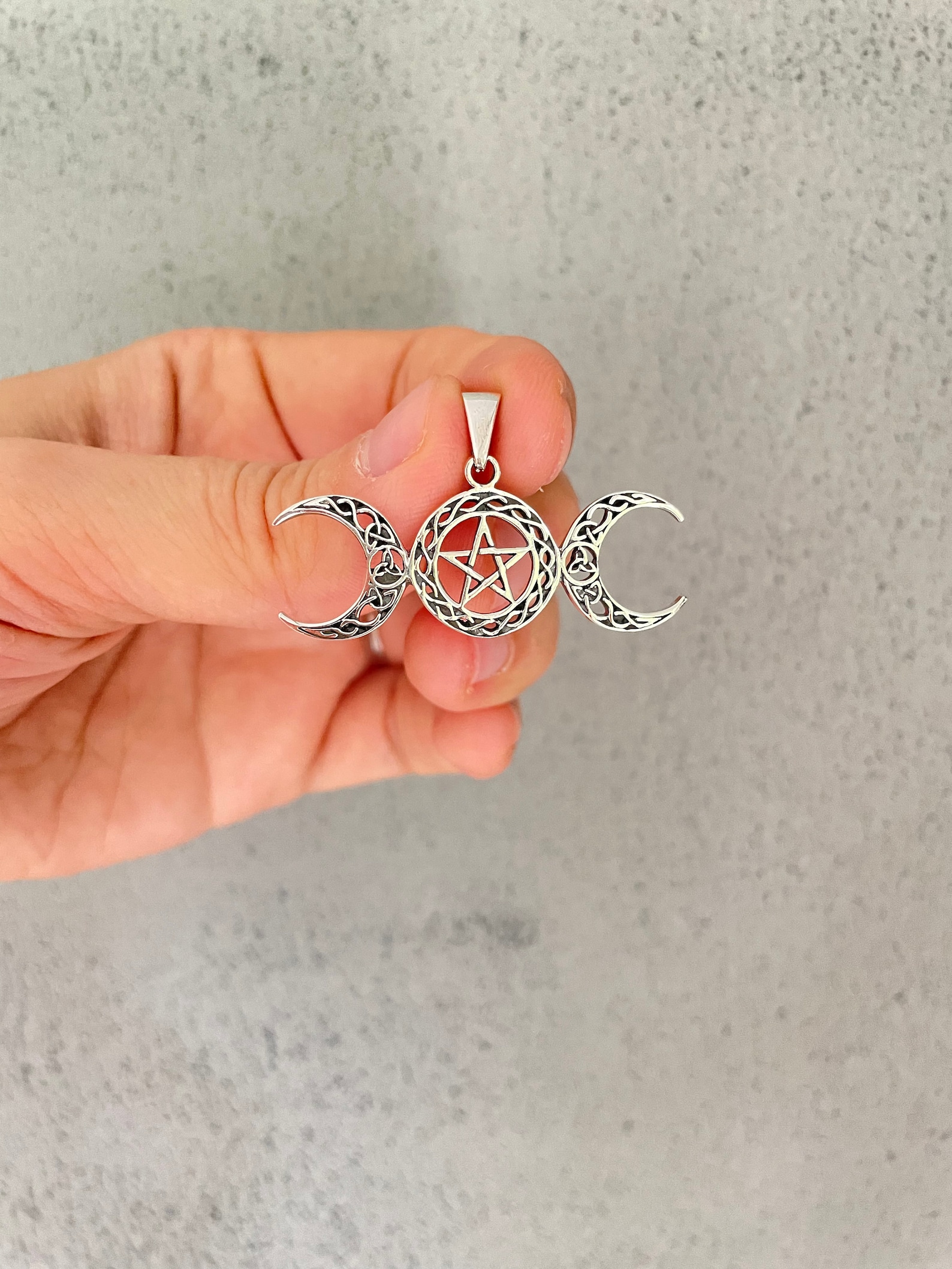 Silver Pentagram Pendant Pentacle Pendant Wiccan Jewelry Pagan Jewelry ...
