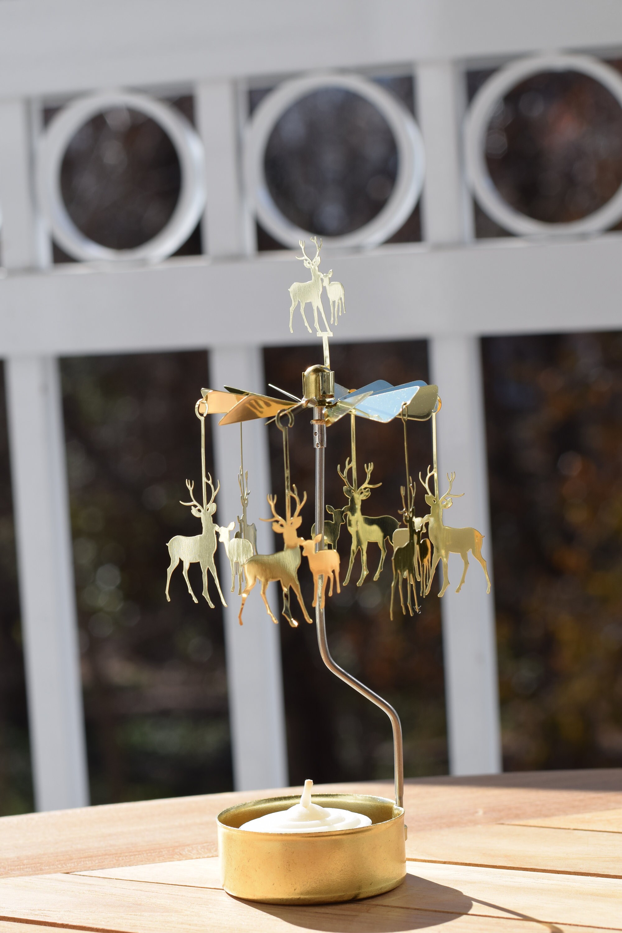 Candle Holder. Spinning Candle Holders Golden Deer. Rotary Candle ...