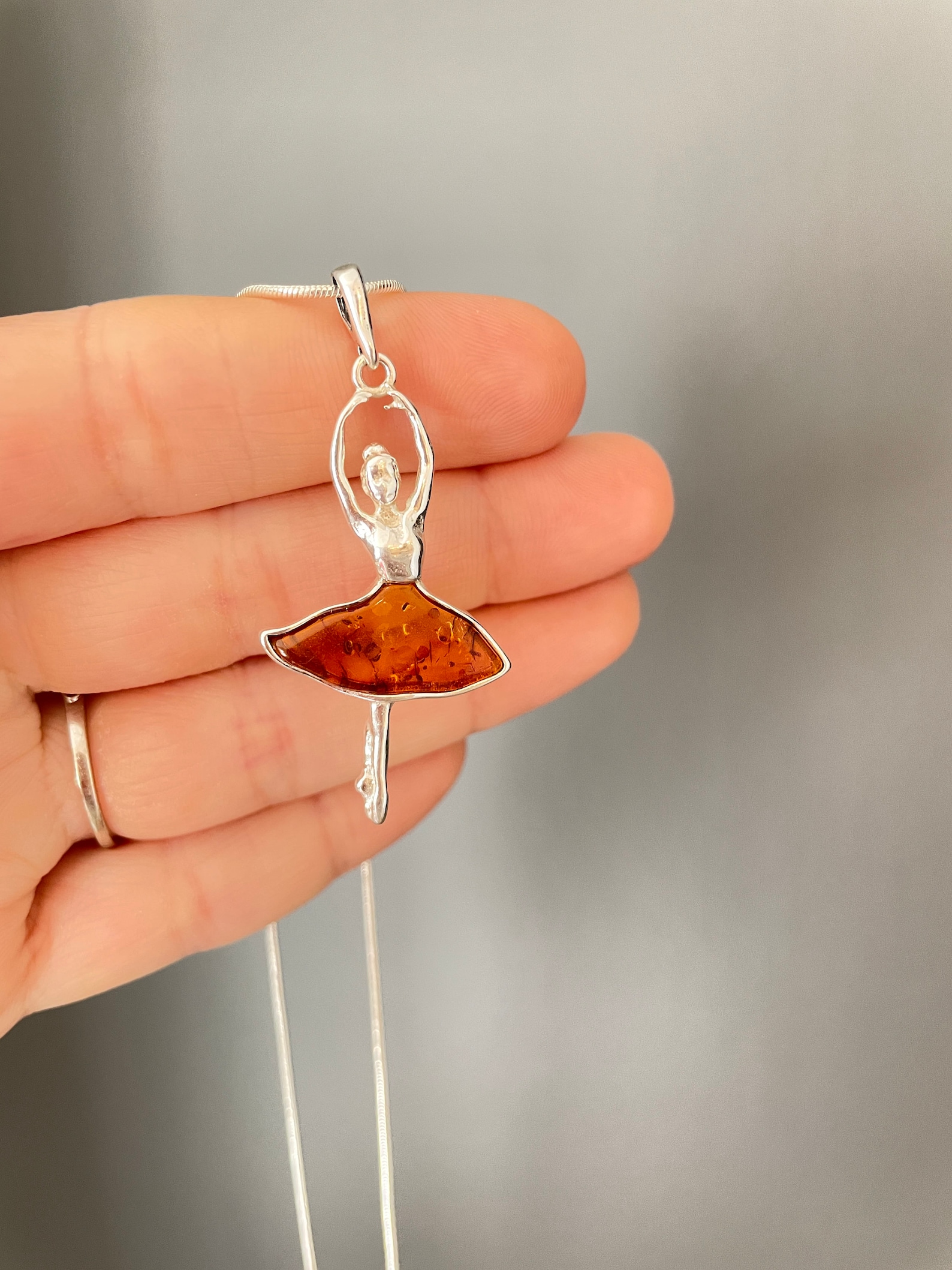 Ballerina Necklace, Sterling Silver Ballerina Necklace, Dance Necklace ...