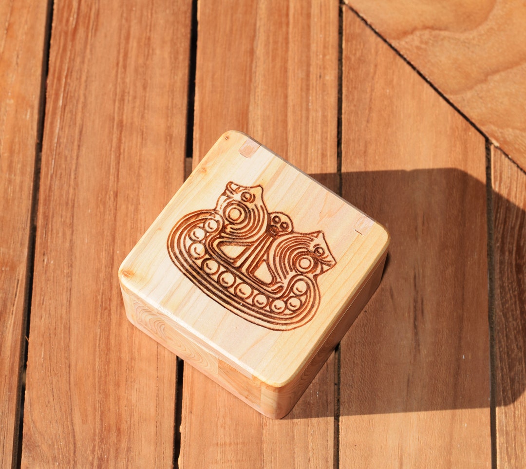 Thor's Hammer Viking Ship. Juniper Wooden Box. Scandinavian Gifts. - Etsy