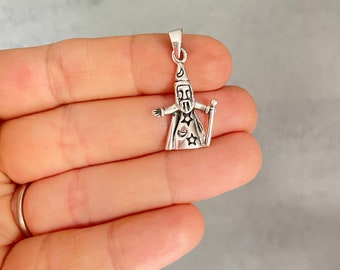 Sterling Silver WIZARD Charm - Etsy