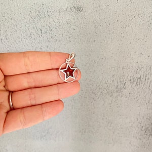 Star Pendant. Amber Star Pendant, Sterling Silver, Cognac Color, Star ...