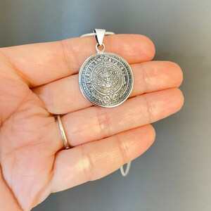 Aztec Calendar Necklace, 925 Sterling Silver Aztec Calendar Pendant ...