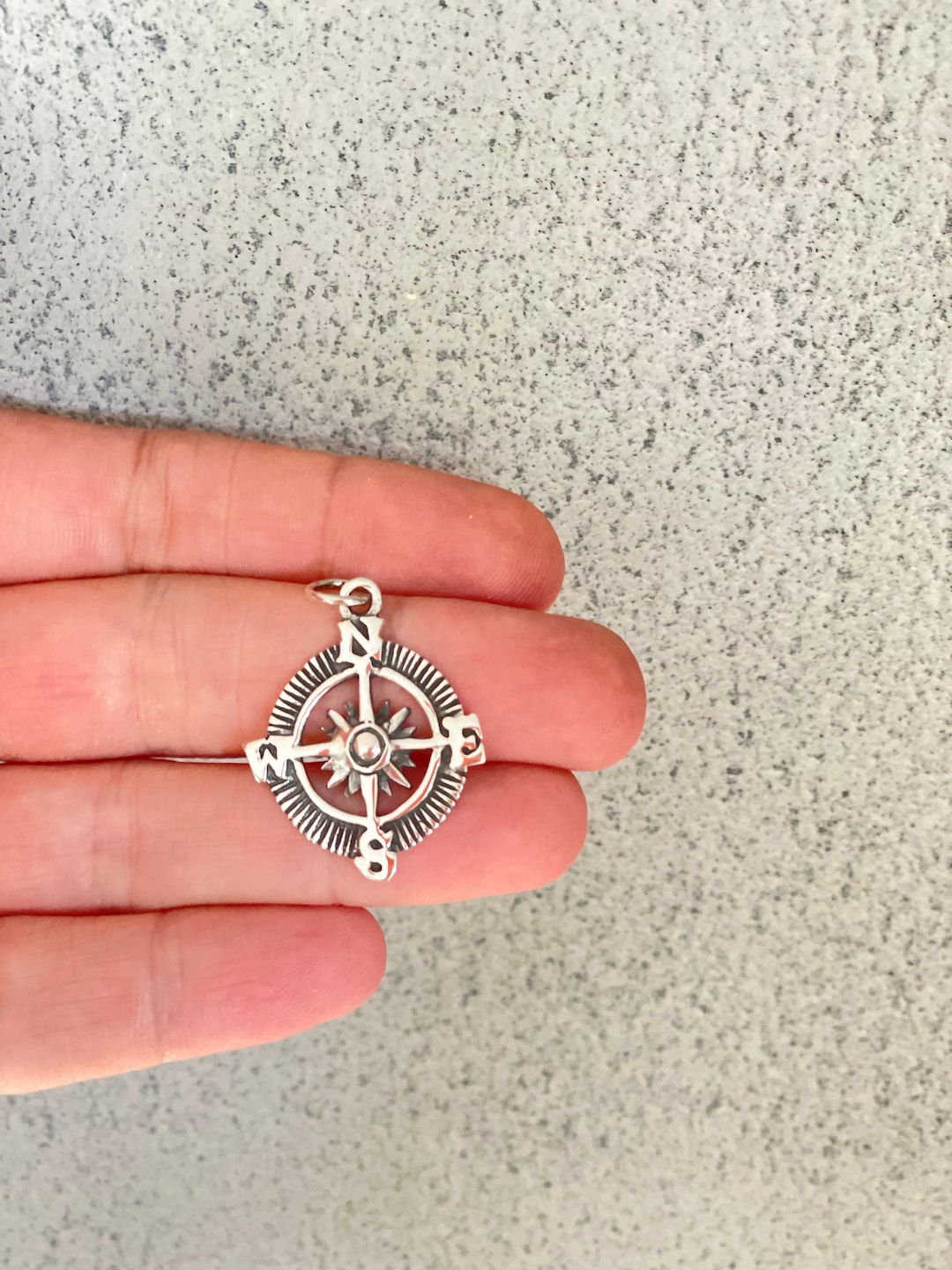 Compass Pendant Sterling Silver Compass Jewelry Compass - Etsy