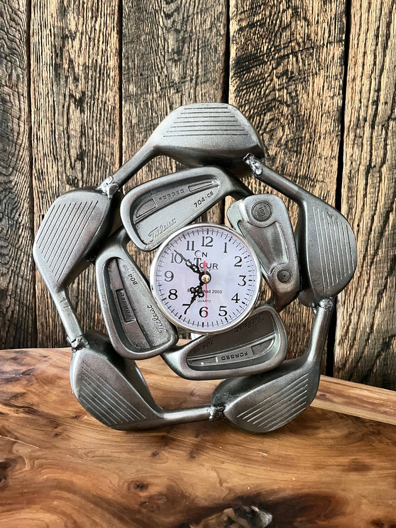 Golf Club Clock Made From Recycled Golf Irons and Drivers | Etsy