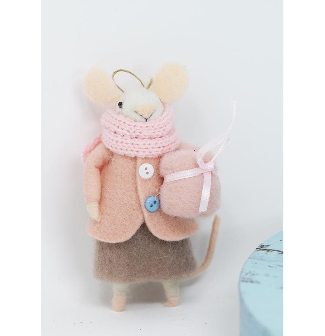 Christmas Mouse With Gift, Mice Ornament, Felted Ornament, Mouse Gift ...