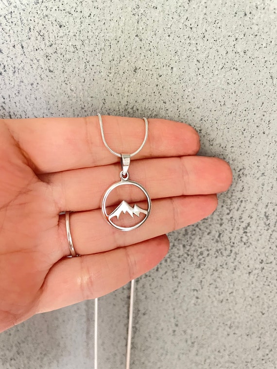 Mountain Pendant Sterling Silver Mountain Pendant Mountain | Etsy