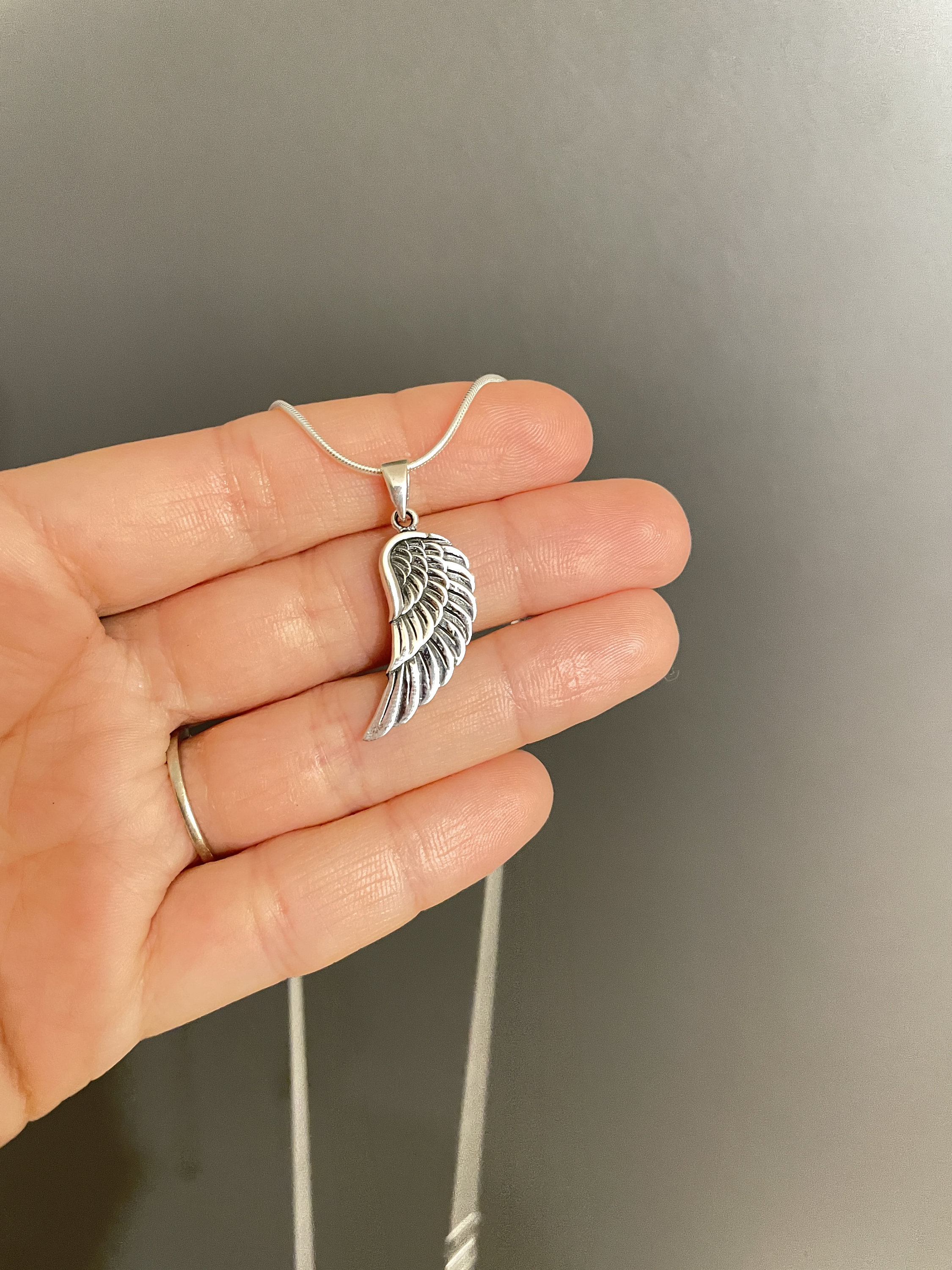 Angel Wing Pendant. Angel Wing Necklace, Silver Angel Wing, Silver ...