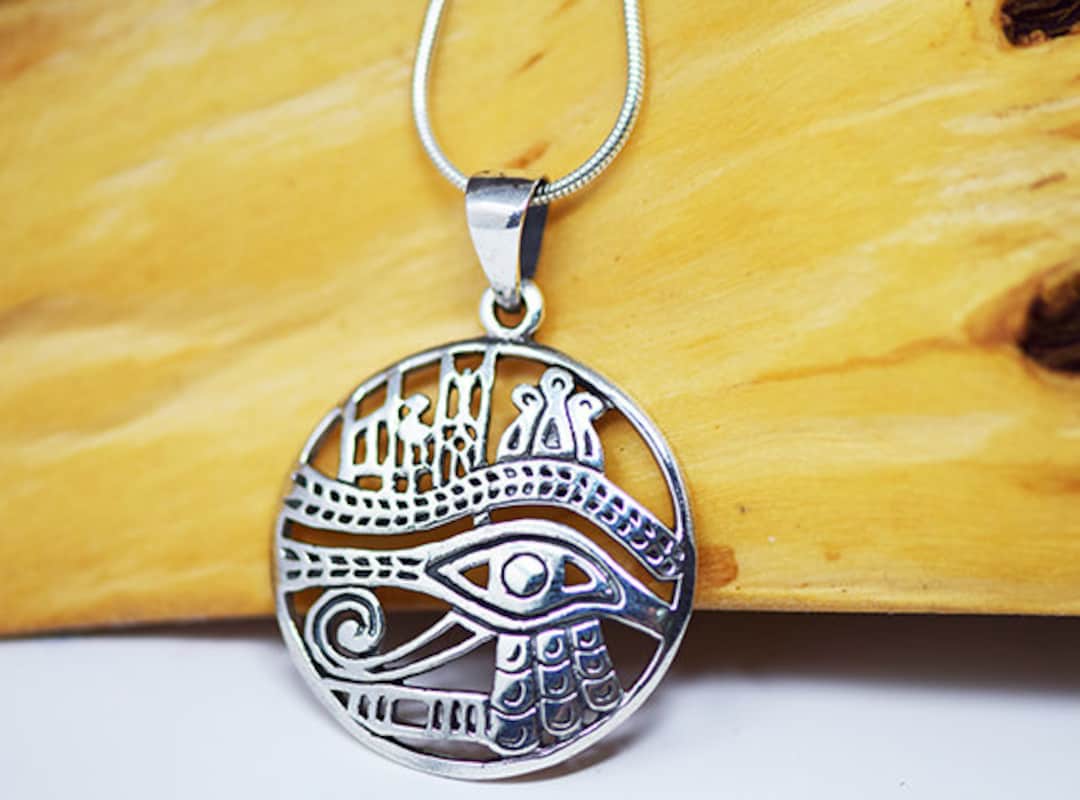 Eye of Horus Necklace, Sterling Silver Horus Eye, Eye of Ra Necklace ...