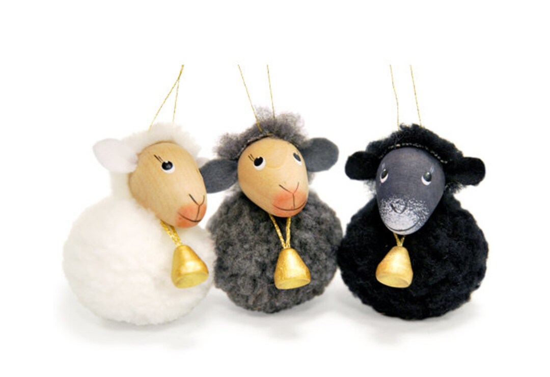 Sheep Christmas Ornament, Set of 3 Sheep, Ornament Sheep, Christmas ...