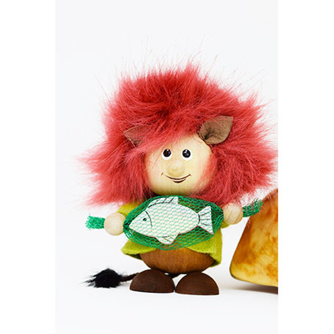 Troll With Fish, Norwegian Trolls, Norwegian Gifts, Handmade Troll ...