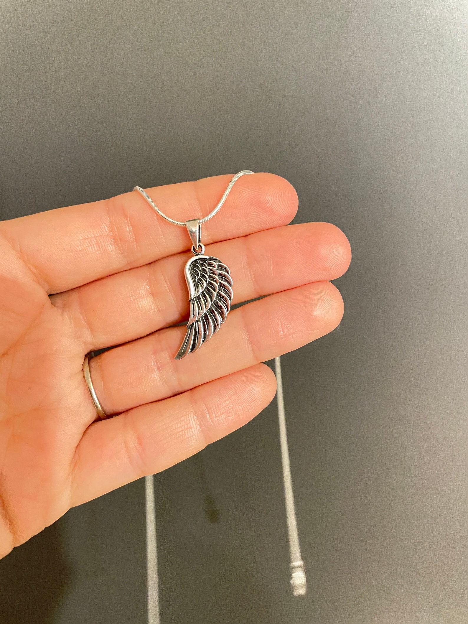 Angel Wing Pendant. Angel Wing Necklace, Silver Angel Wing, Silver ...