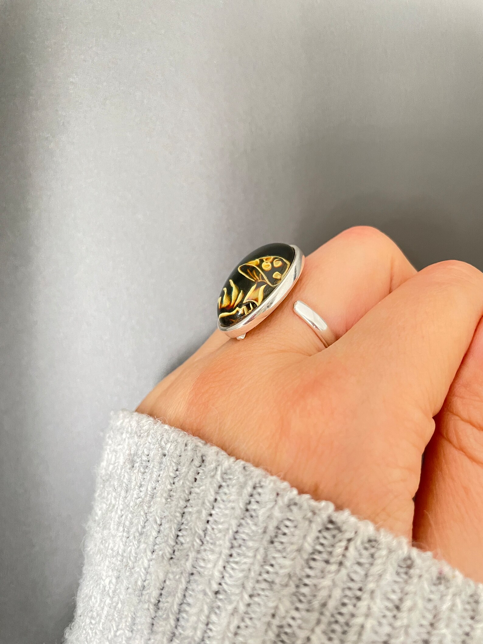 Mushroom Ring, Mushroom Jewelry, Mushroom Gift, Sterling Silver ...