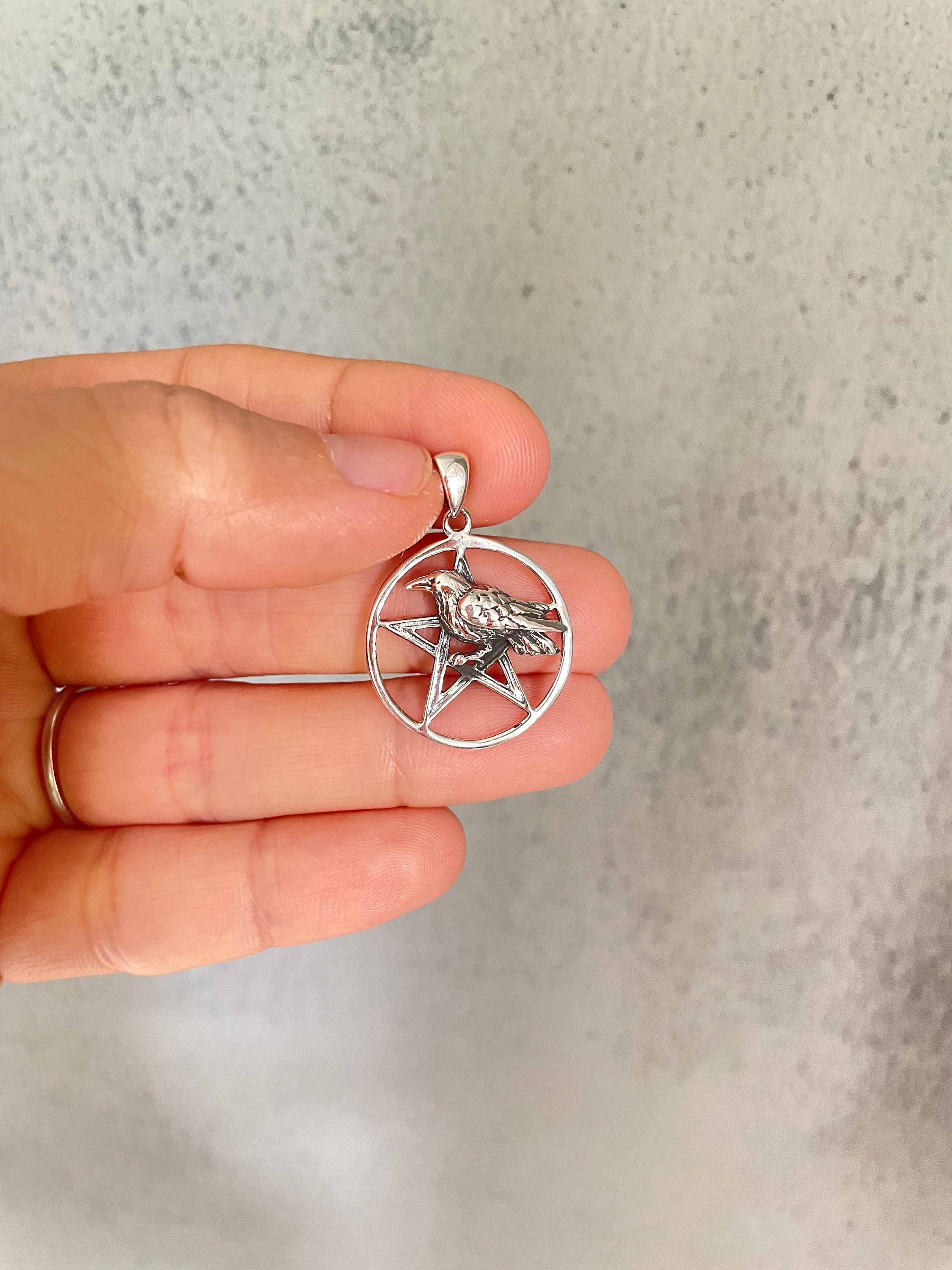 Silver Pentagram Pendant Pentacle Pendant Wiccan Jewelry Pagan Jewelry ...