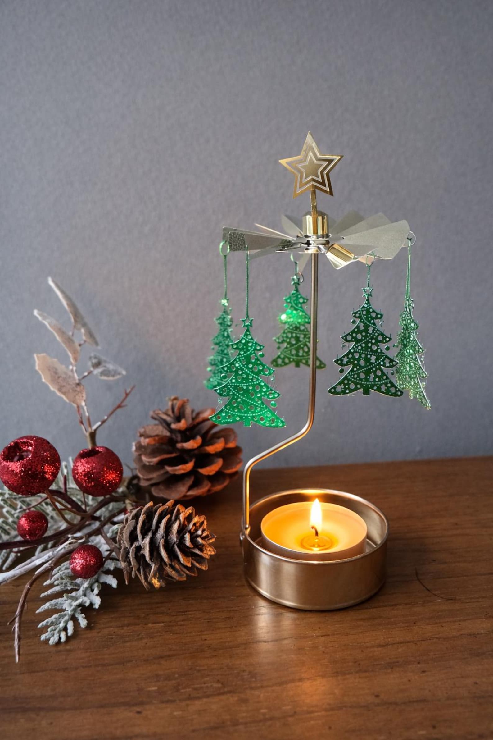 Spinning Candle Holders Christmas Tree, Rotary Candle Holders, Candle ...