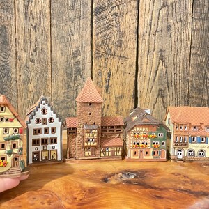 Mini Houses Set Germany, Bavaria, Rothenburg, Ceramic Candle House ...