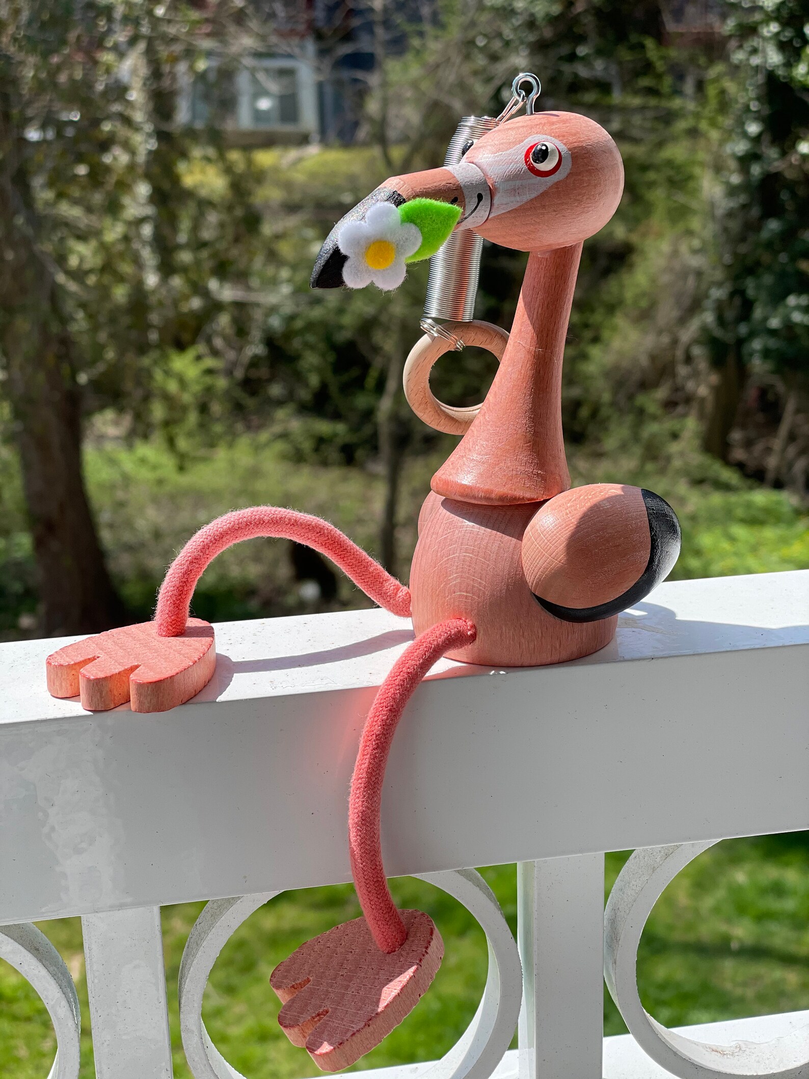 Children's toy flamingo. Wooden toy. Bouncing toy. Jumping | Etsy
