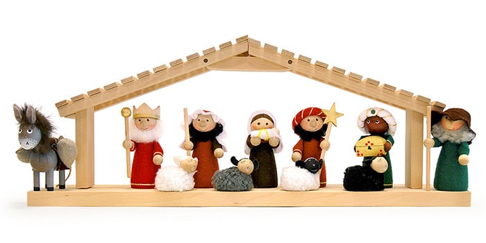 Nativity Set. Christmas Nativity Set. Wooden Nativity. Set of Figures ...