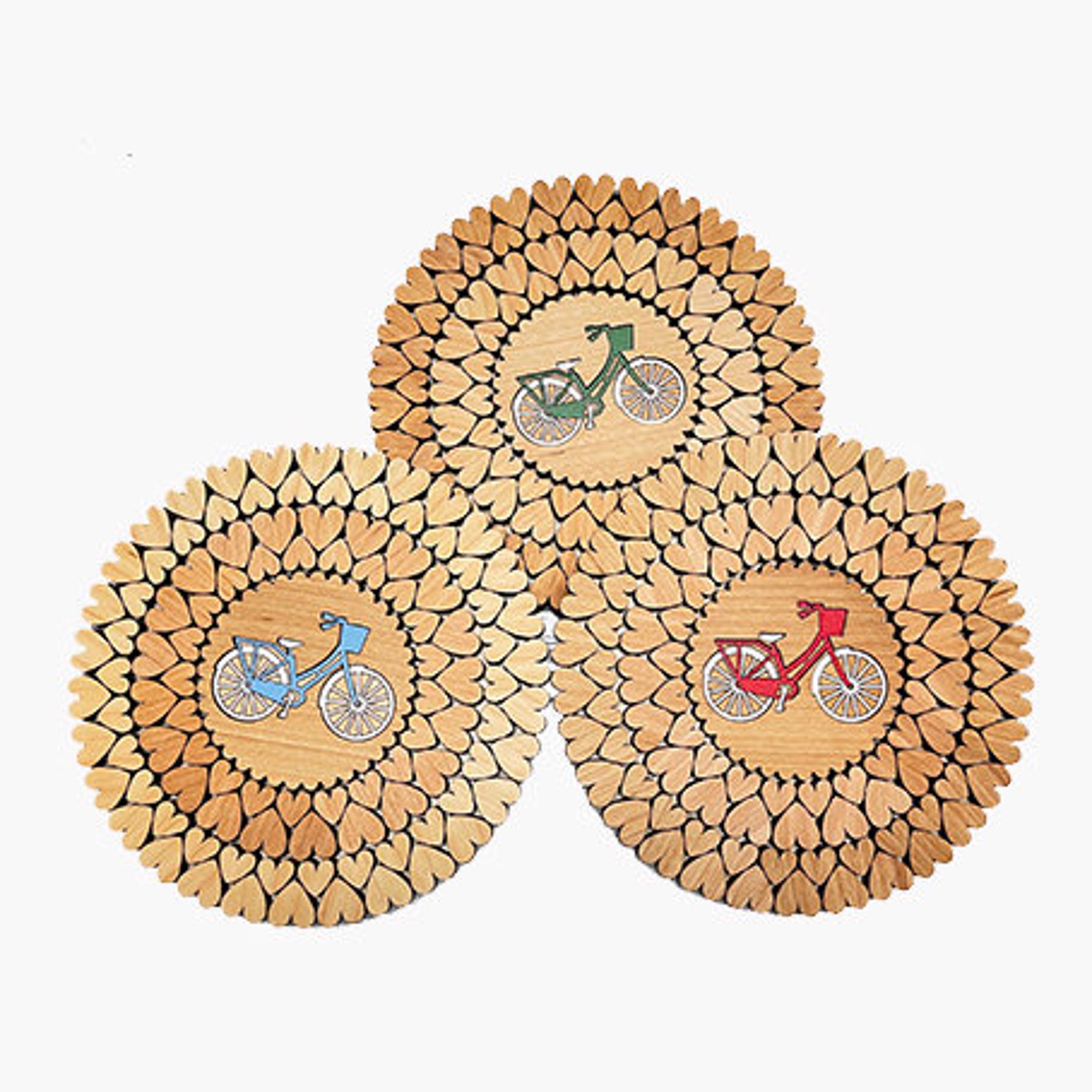 Trivet Wood Puffin Decor Trivet With Hearts Trivets for Hot - Etsy