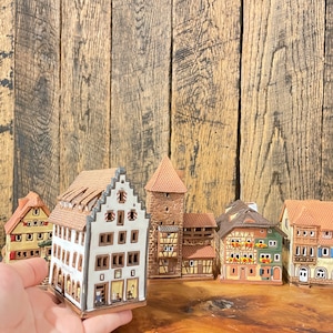 Mini Houses Set Germany, Bavaria, Rothenburg, Ceramic Candle House ...