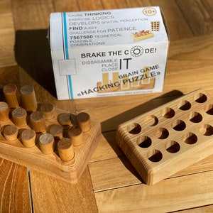 Wooden Brain Teasers. Challenging Puzzle. Wooden Puzzle. Puzzle for ...