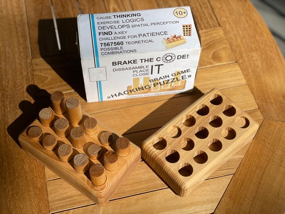 Wooden brain teasers. Challenging puzzle. Wooden puzzle. | Etsy