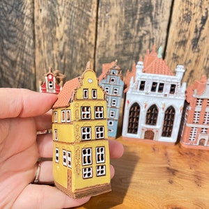 Set Polish Mini Houses, Ceramic House Tealight Candle Holder Ceramic ...