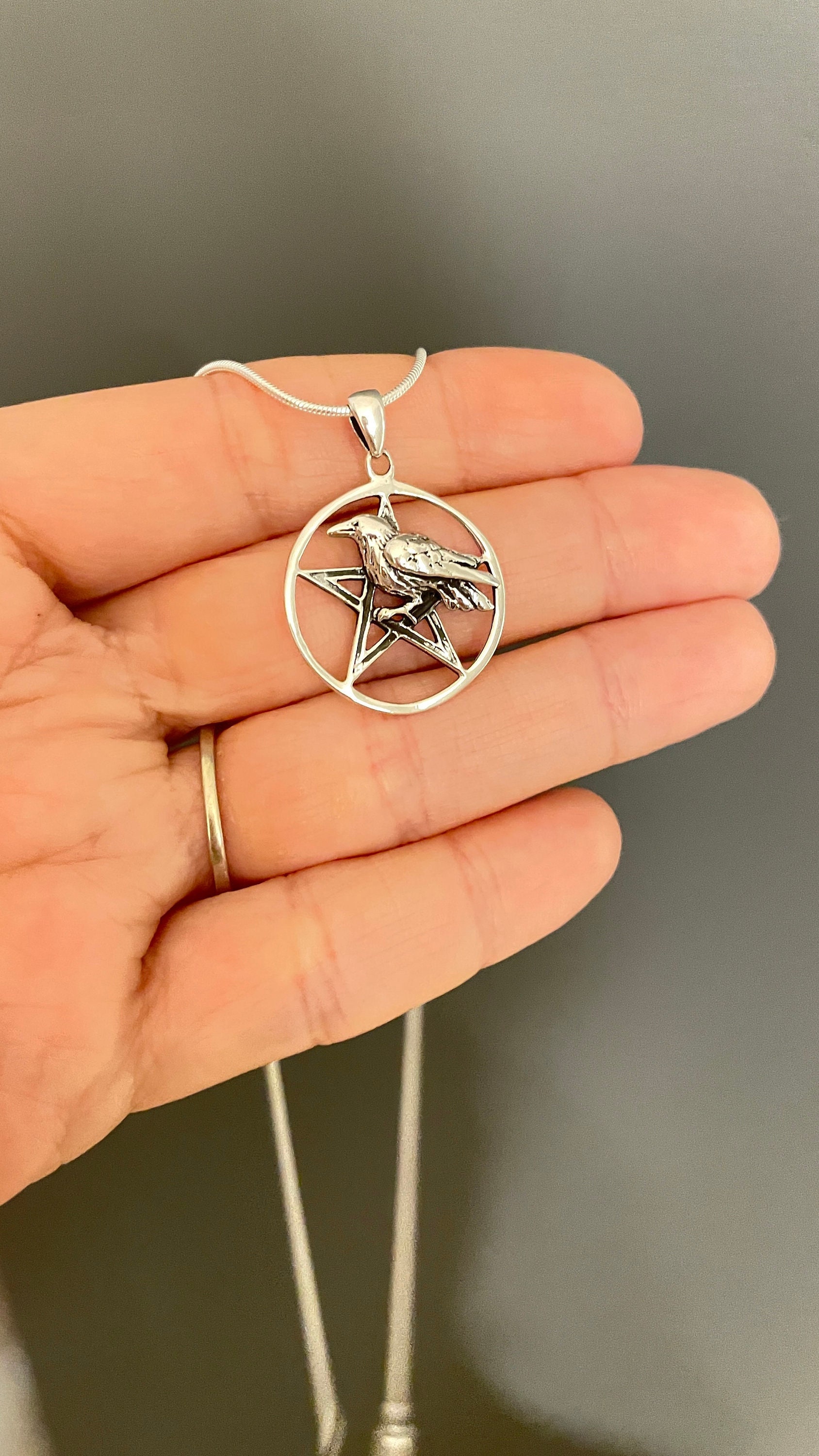 Silver Pentagram Pendant Pentacle Pendant Wiccan Jewelry Pagan Jewelry ...