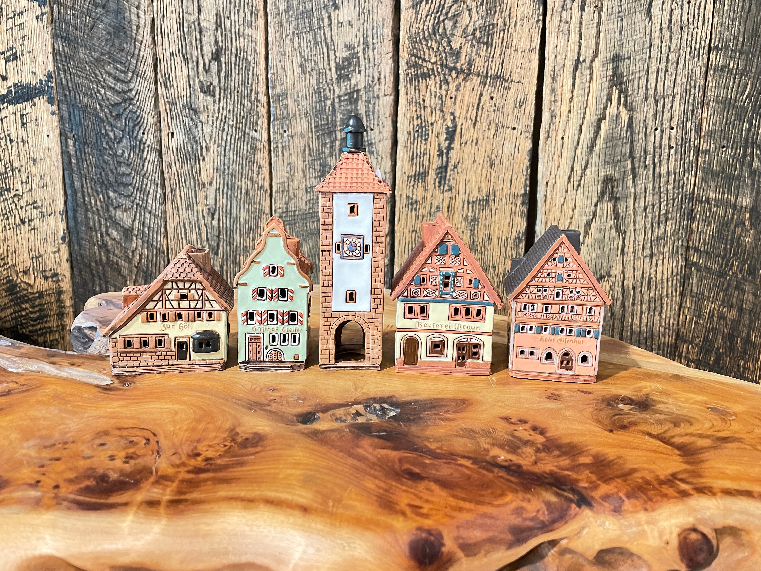 Mini Houses Set Germany, Bavaria, Rothenburg, Ceramic Candle House ...