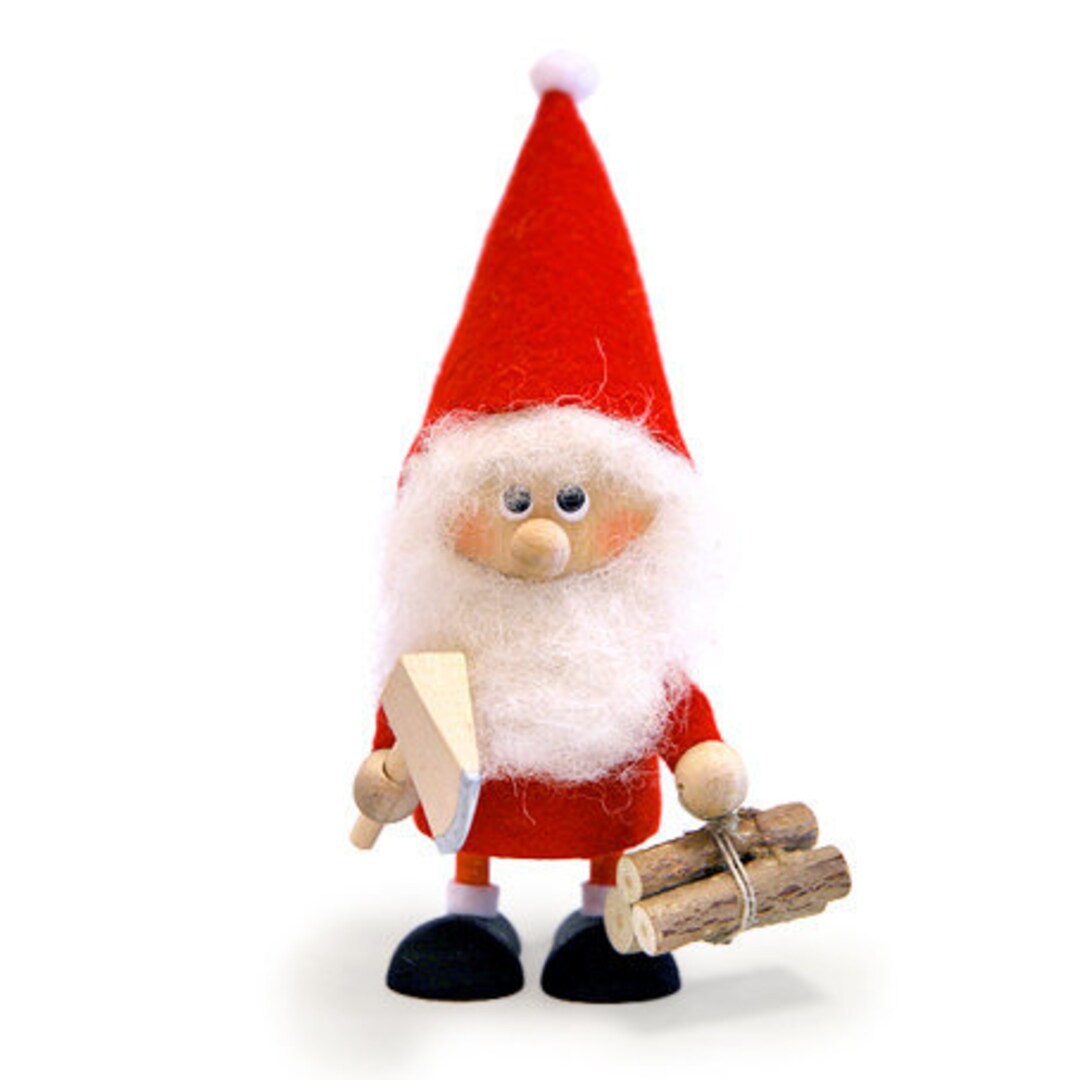Santa With Ax and Firewood. Christmas Ornament Santa Gnome on a String ...