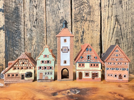 Mini Houses Set Germany Bavaria Rothenburg Ceramic Candle - Etsy