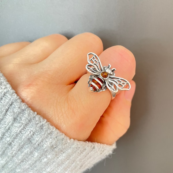 Silver Bee Ring - Etsy