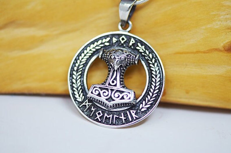 Viking Thors Hammer Mjolnir Pendant, Sterling Silver Thors Hammer ...