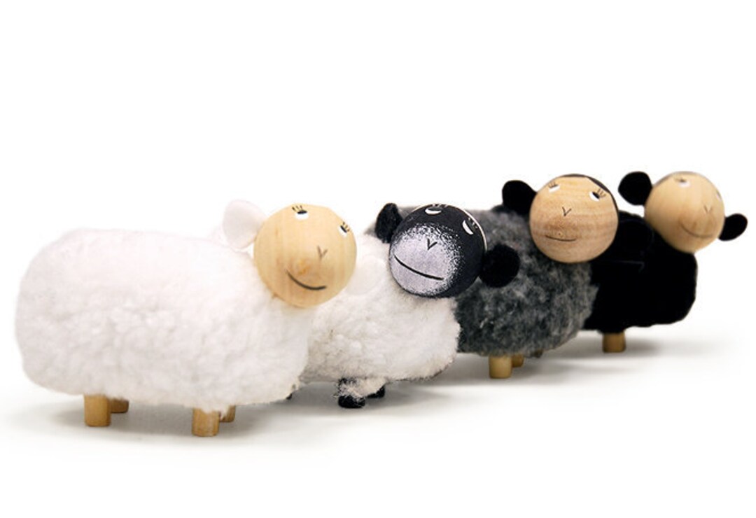 Sheep Christmas Decor, Set of 4 Standing Sheep, Christmas Sheep ...