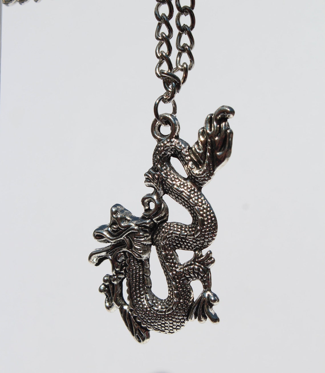 Metal Chain Dragon Necklace - Etsy