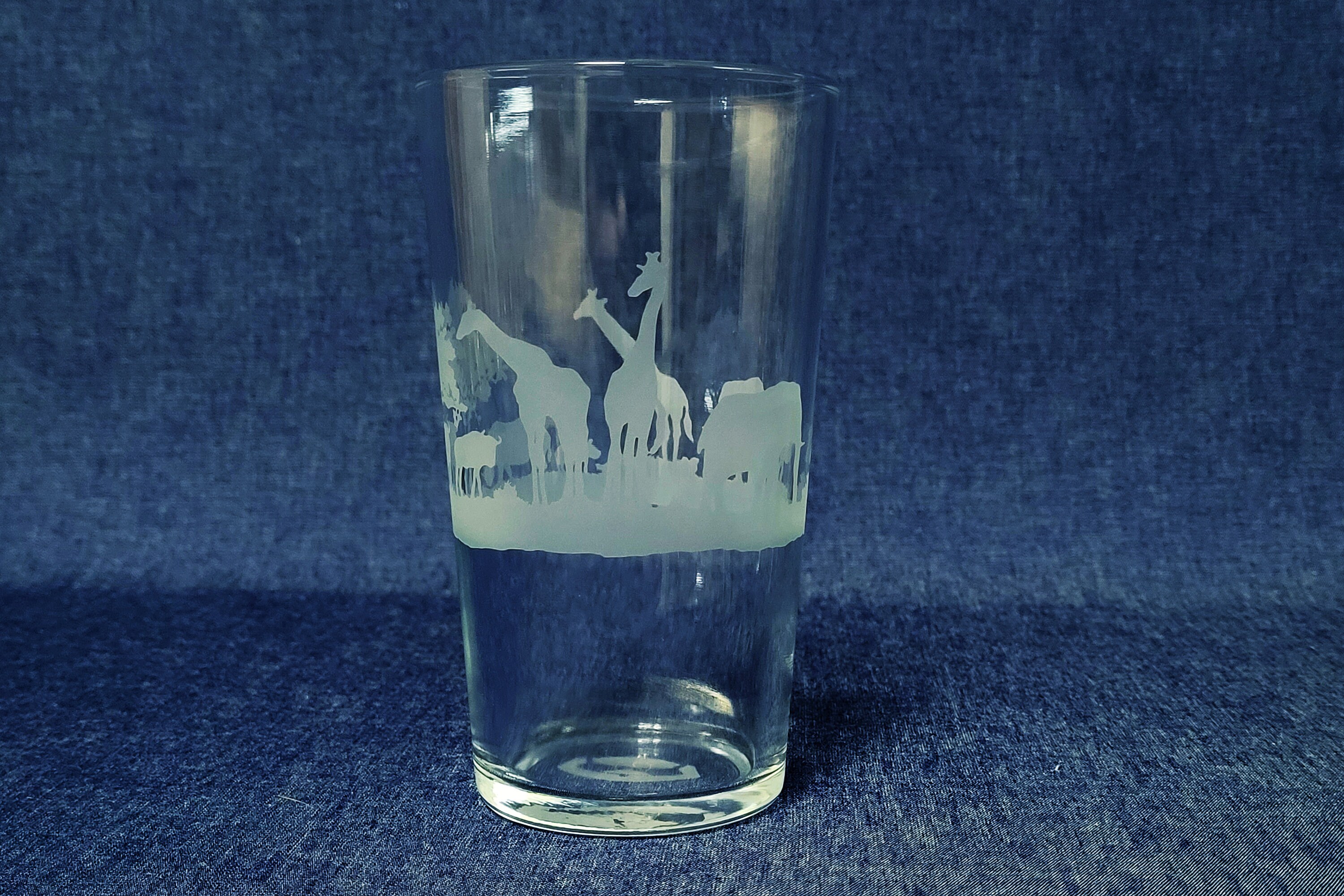 Safari Engraved Glass Pint Glass Water Glass Featuring - Etsy UK