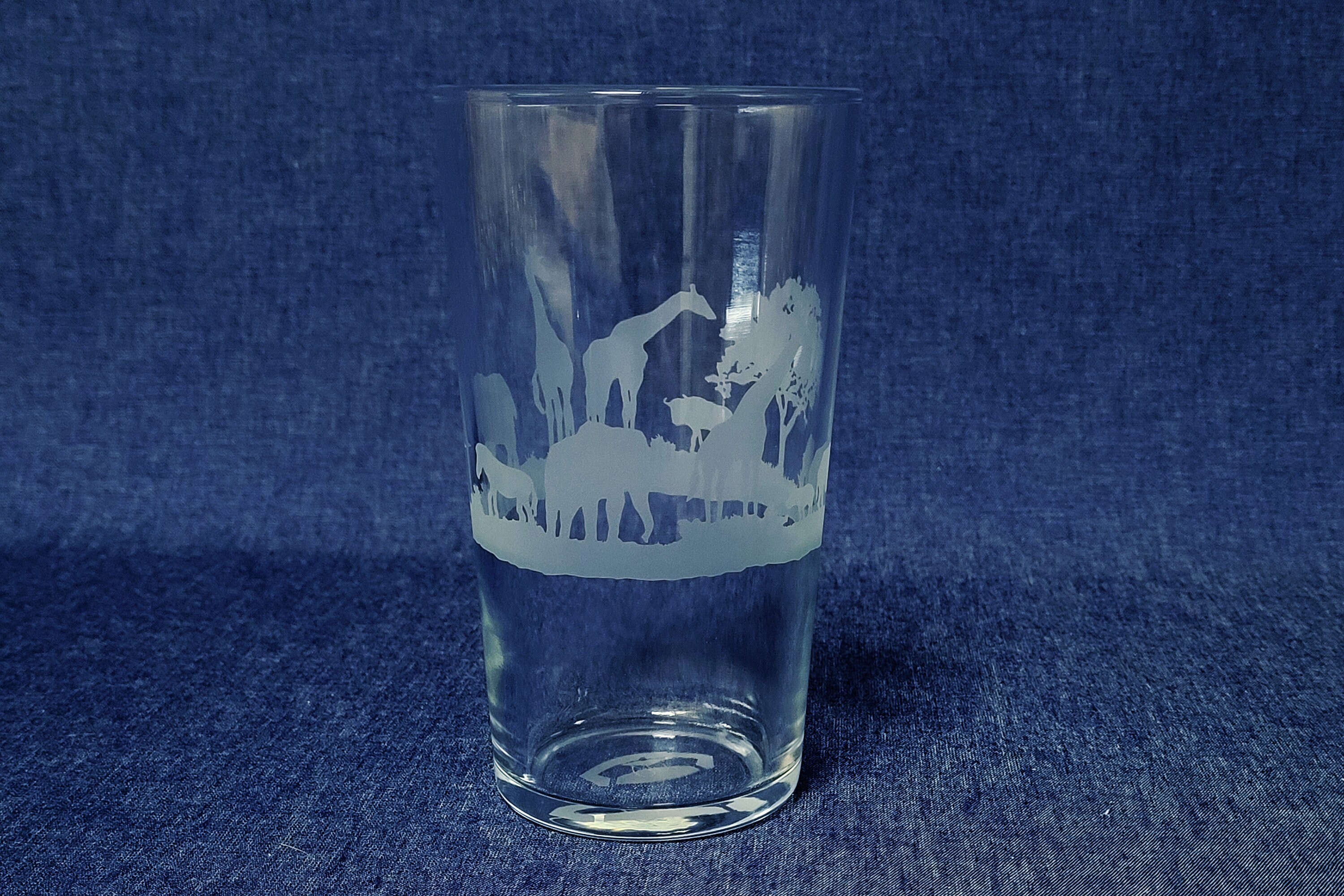 Safari Engraved Glass Pint Glass Water Glass Featuring - Etsy UK