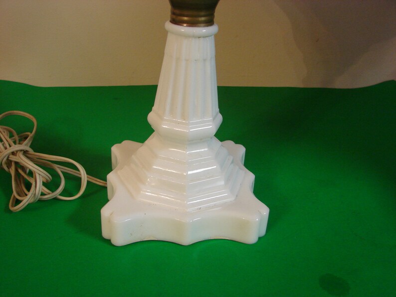 Vintage Elegant Milk Glass Base and Cranberry Thumb Print Top | Etsy