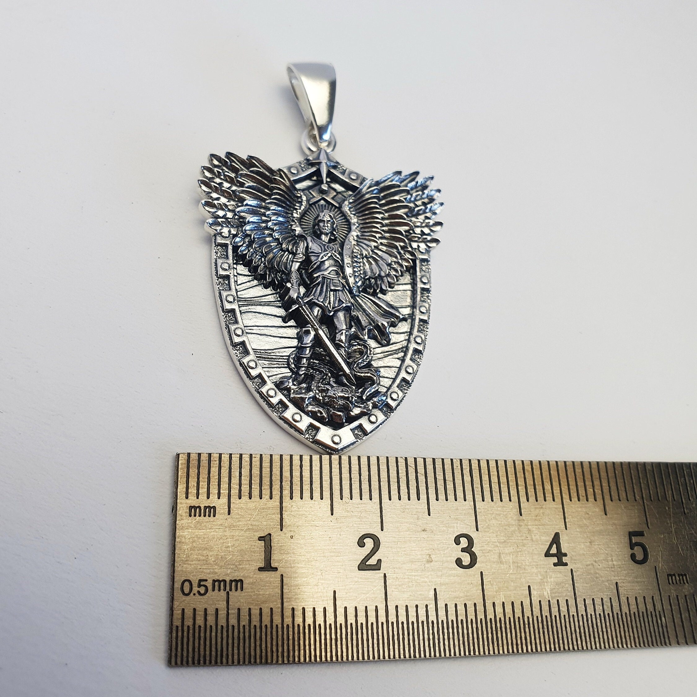 Personalized Archangel Saint Michael Necklace, Orthodox Shield ...