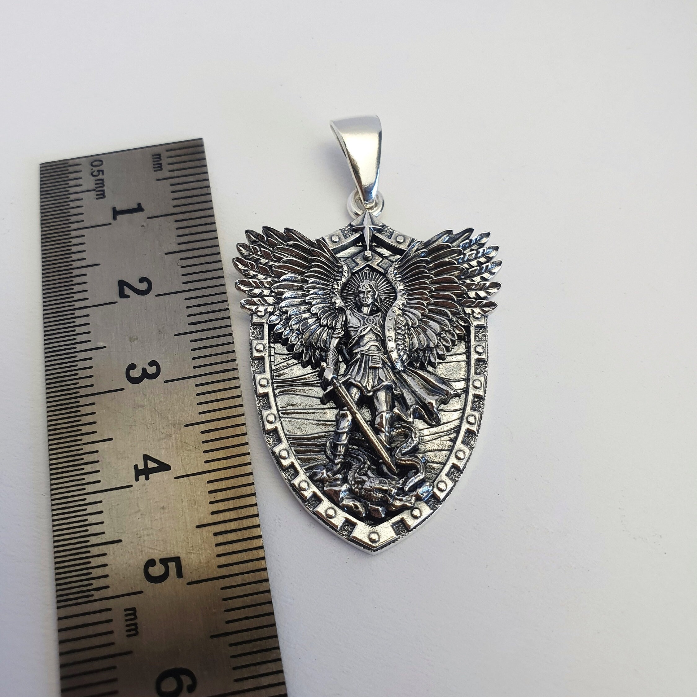 Personalized Archangel Saint Michael Necklace, Orthodox Shield ...