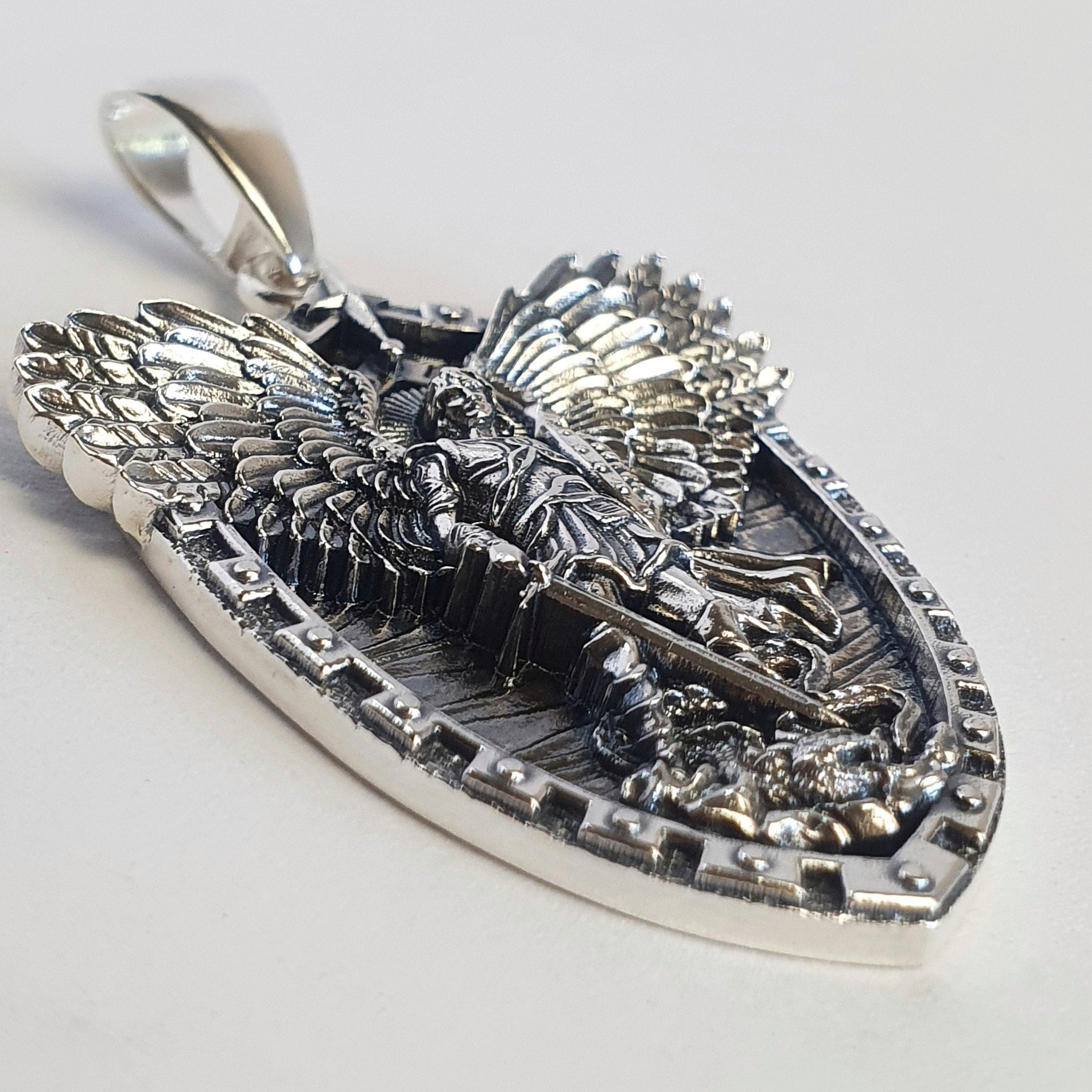 Personalized Archangel Saint Michael Necklace, Orthodox Shield ...