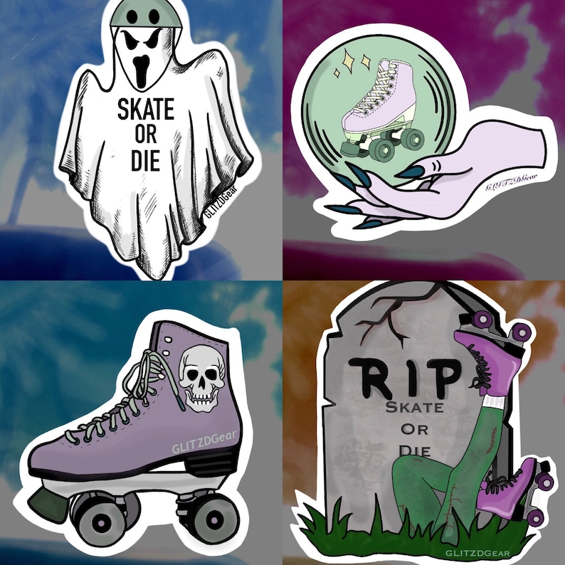 Horror Roller Skate Sticker Pack - Etsy