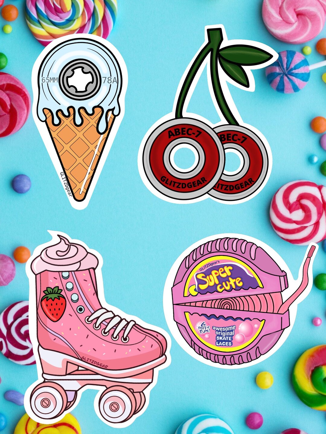 Sweet Tooth Roller Skate Sticker Pack - Etsy
