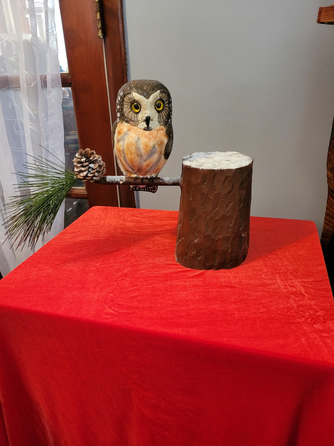 Saw Whet Owl Wood Carving Color Finish - Etsy