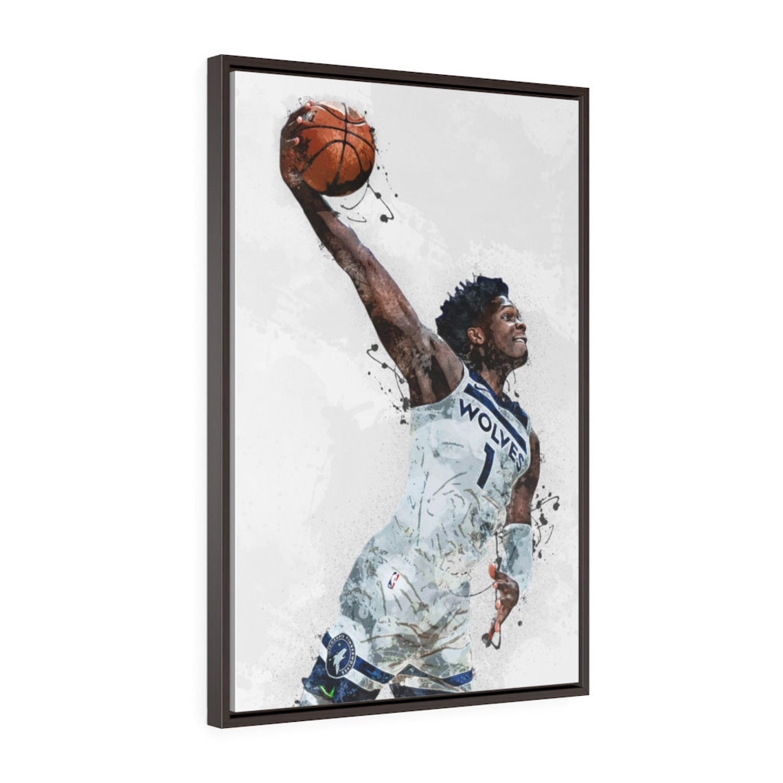 Anthony Edwards Poster Minnesota Timberwolves Canvas Framed | Etsy