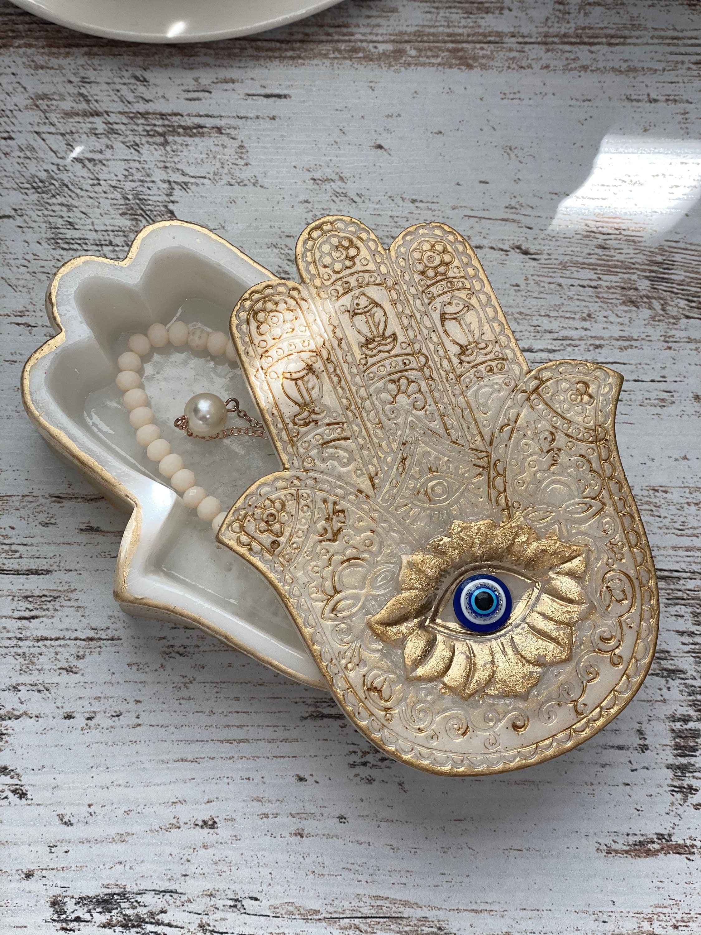 Hamsa Evil Eye Gift Set with Vintage touch Trinket Box | Etsy