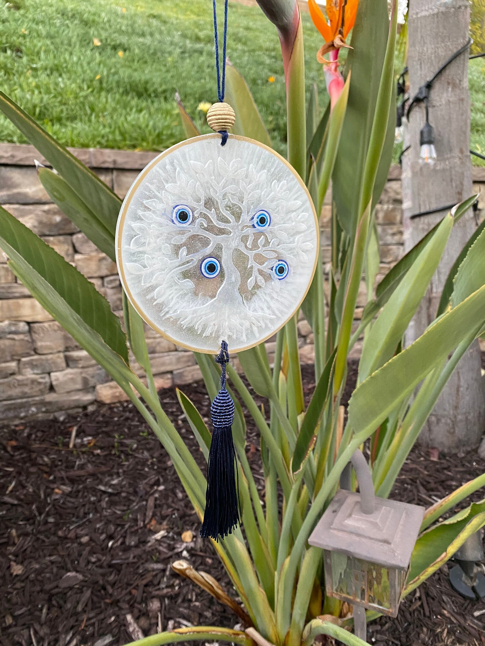 Tree of Life With Evil Eye Wall Hanging Ornament White - Etsy