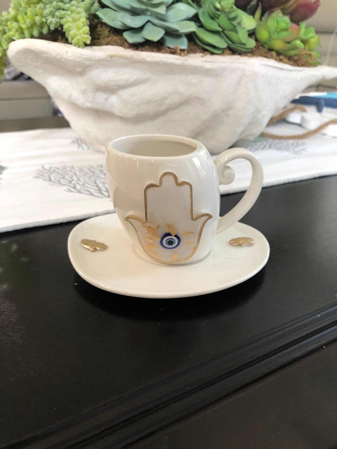 Hamsa Evil Eye Espresso/tea Cup (5.5 Oz) | Christmas Gift - Etsy