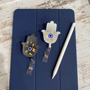 Evil Eye Hamsa Badge Reel | Cute ID Badge Reel - Etsy