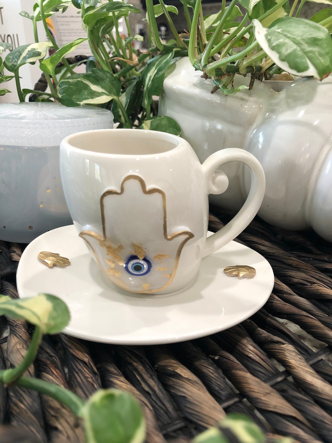 Hamsa Evil Eye Espresso/tea Cup (5.5 Oz) | Christmas Gift - Etsy